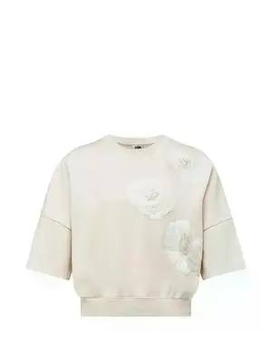 DRYKORN Floral-applique T-shirt - Neutrals