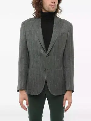 Corneliani Herringbone Peak-lapel Blazer - Grey
