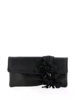 JIMMY CHOO Zandra Floral-appliqué Clutch Bag - Black