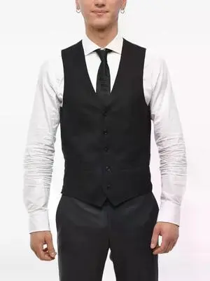 Corneliani Virgin-wool Waistcoat - Black