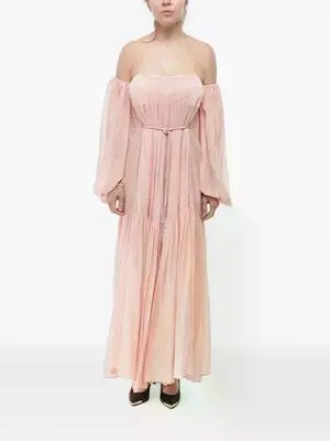 SUPER BLOND Maxi Ruffled Off-the-shoulder Dress - Pink