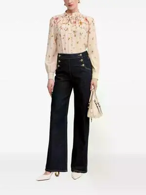 Luisa Spagnoli Floral-print Silk Blouse