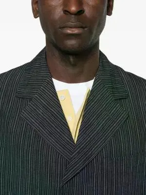 ROMEO GIGLI 1990s Stripe-pattern Single-breasted Coat