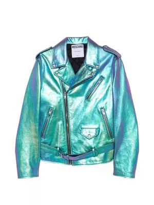 Moschino 2010s Metallic Biker Jacket