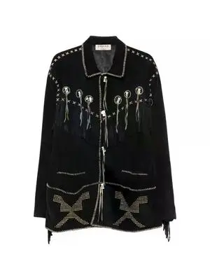 A.N.G.E.L.O. VINTAGE CULT 2010s Fringed Studded Jacket - Black