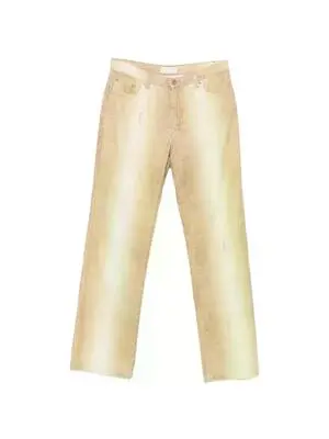Roberto Cavalli 2000s Snakeskin-effect Straight-leg Trousers - Neutrals