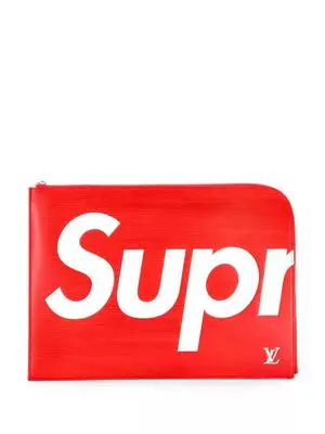 LOUIS VUITTON Pochette Jour Limited Edition Supreme Epi Leather Gm Clutch Bag - Red