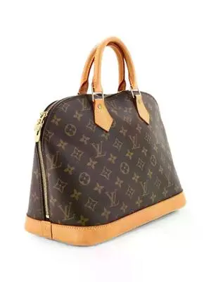 LOUIS VUITTON Vintage Alma Handbag Monogram Canvas Pm Satchel - Brown