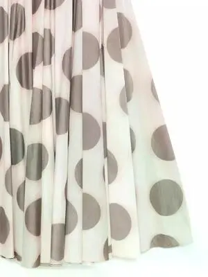 Camilla Polka-dot Pleated Maxi Skirt