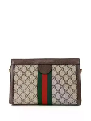 Gucci Ophidia Chain Shoulder Bag Gg Coated Canvas Small Crossbody Bag - Brown