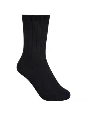 LA ROSE Ribbed Knit Socks - Black