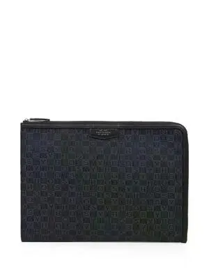 Smythson Small Stamp-canvas Laptop Case - Blue