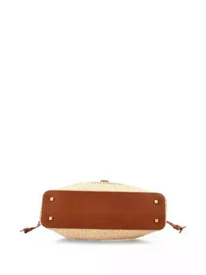 Saint Laurent Jamie Shopping Raffia With Leather Medium Tote Bag