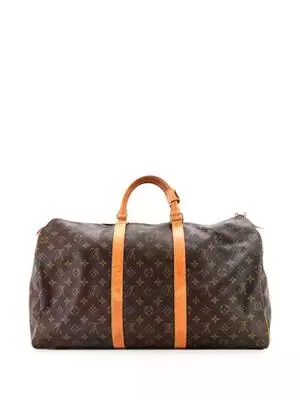 LOUIS VUITTON Keepall Bag Monogram Canvas 50 Travel Bag - Brown