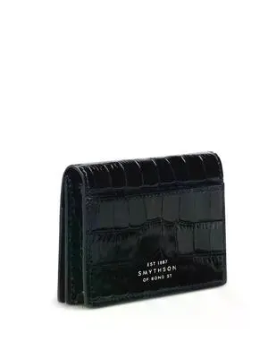 Smythson Mara Croc-effect Card Case - Blue