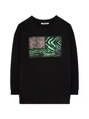 Roberto Cavalli Animal-print Detail Sweatshirt - Black