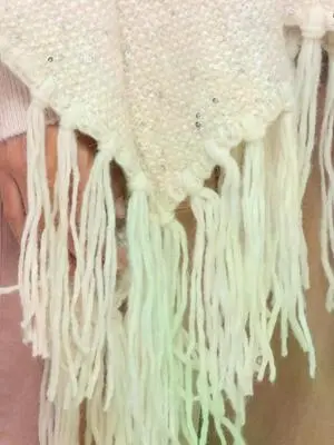 Peserico Sequin-embellished Fringed Cape - White