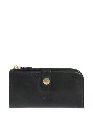 Il Bisonte Hammered Leather Engraved-logo Wallet - Black