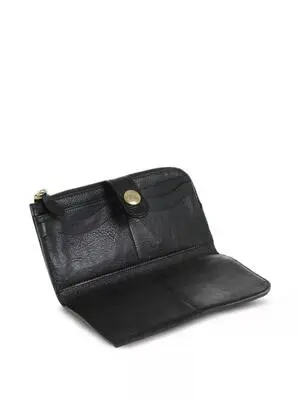 Il Bisonte Hammered Leather Engraved-logo Wallet - Black