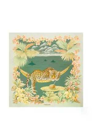 FERRAGAMO Jungle-print Silk Scarf