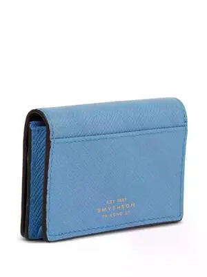 Smythson Panama Folded Card Case - Blue