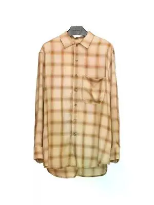 SONG FOR THE MUTE Ombre-check Long-sleeve Shirt - Neutrals