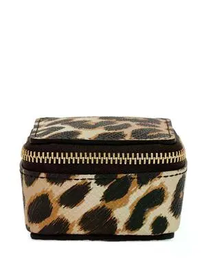 Smythson Leopard-print Leather Trinket Case - Neutrals