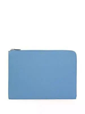 Smythson Panama Laptop Case - Blue