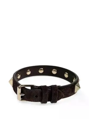 Valentino Garavani Rockstud Embellished Suede Bracelet