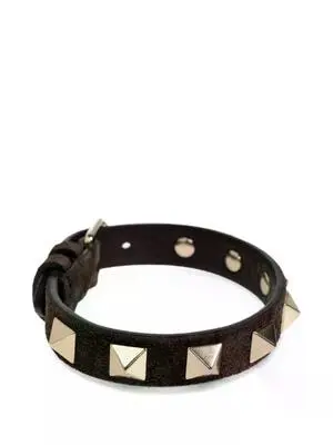 Valentino Garavani Rockstud Embellished Suede Bracelet