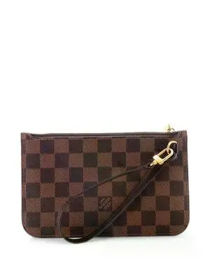 LOUIS VUITTON Neverfull Pochette Damier Small Pouch - Brown