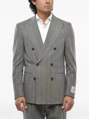 Corneliani Double-breasted Pinstripe Suit - Grey