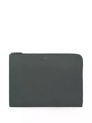 Smythson Small Panama-leather Laptop Case - Green