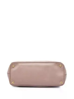 Prada Saffiano Lux Galleria Double Zip Tote Bag - Brown