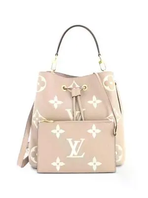 LOUIS VUITTON Louis Vuitton Monogram Empreinte Giant MM Bucket Bag Neutrals