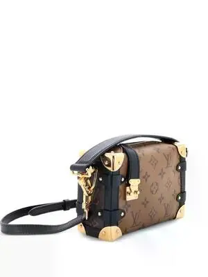 LOUIS VUITTON Louis Vuitton Side Trunk Handbag Reverse Monogram Canvas PM Shoulder Bag Black