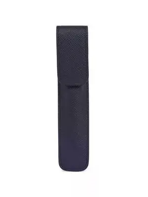 Smythson Panama Cross-grain Pen Sleeve - Blue