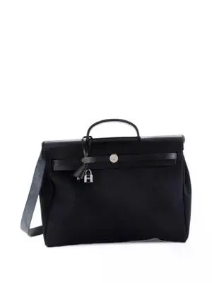 Hermès Herbag Zip Leather And Toile 39 Satchel