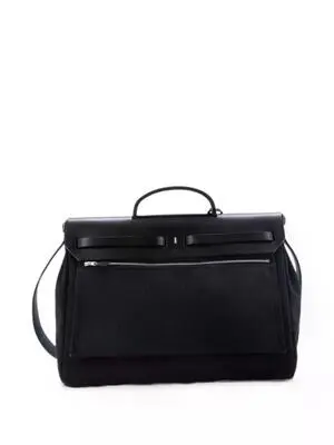 Hermès Herbag Zip Leather And Toile 39 Satchel