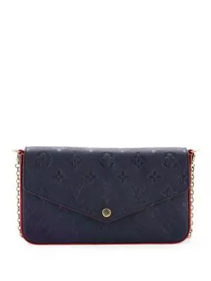LOUIS VUITTON Felicie Pochette Monogram Empreinte Leather Crossbody Bag - Blue