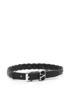 Valentino Garavani Ovalette Braided-leather Bracelet