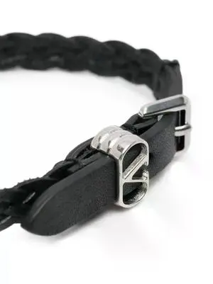 Valentino Garavani Ovalette Braided-leather Bracelet