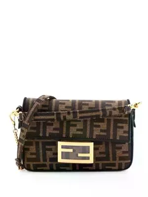 Fendi Baguette Nm Bag Zucca Canvas Mini Crossbody Bag - Brown
