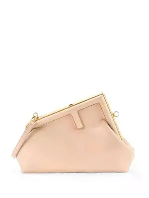 Fendi First Bag Leather Small Clutch Bag - Neutrals