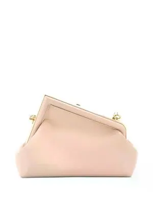 Fendi First Bag Leather Small Clutch Bag - Neutrals