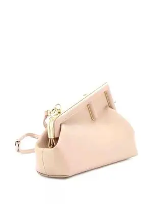 Fendi First Bag Leather Small Clutch Bag - Neutrals