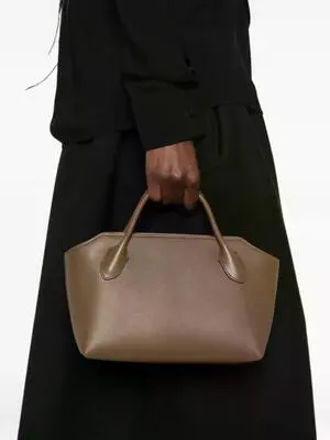 THE ROW Terrasse Bauletto Leather Tote Bag - Brown