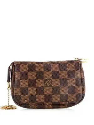 LOUIS VUITTON Pochette Accessoires Damier Mini Clutch Bag - Brown