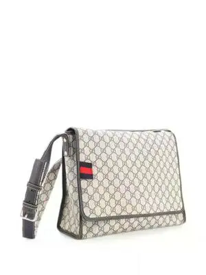 Gucci Web Loop Messenger Gg Coated Canvas Large Crossbody Bag