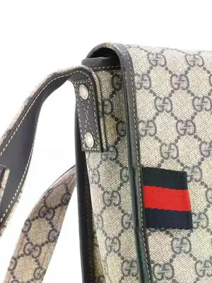 Gucci Web Loop Messenger Gg Coated Canvas Large Crossbody Bag